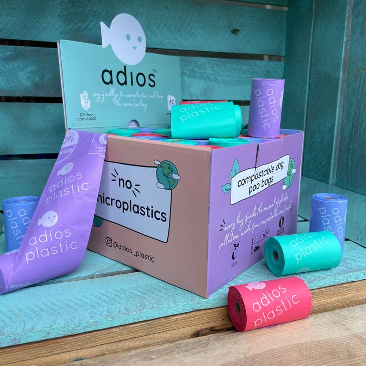 Adios Plastic Compostable Poo Bags - x1 Roll - Plastic Freedom