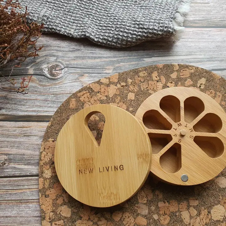 New Living Eco Bamboo Weekly Pill Box - Plastic Freedom